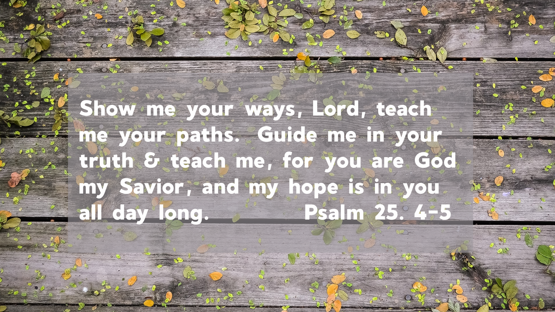 Psalm 25 4 5 Covenant Church
